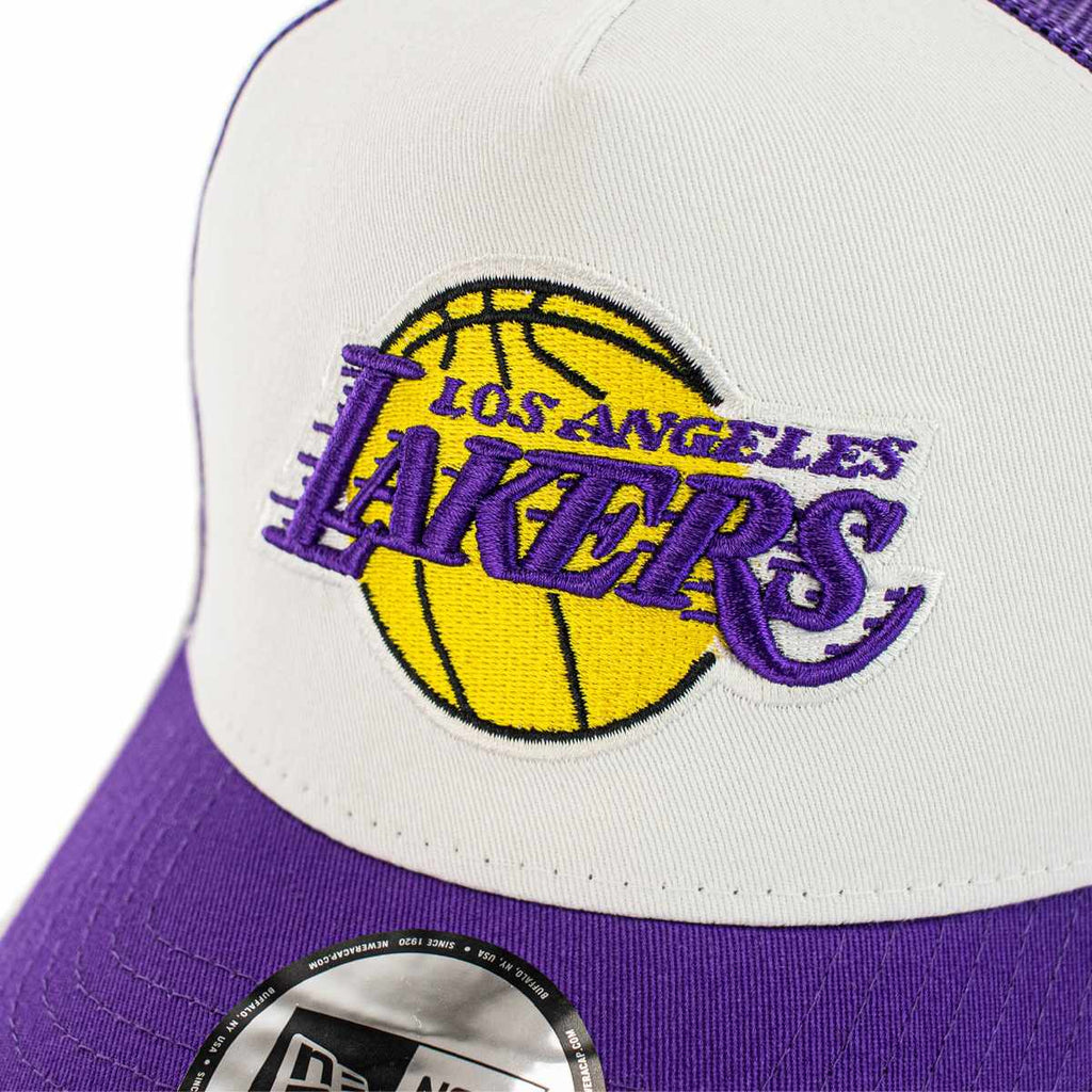 New Era Los Angeles Lakers NBA Team Colour Block A-Frame Trucker Cap 6 ...